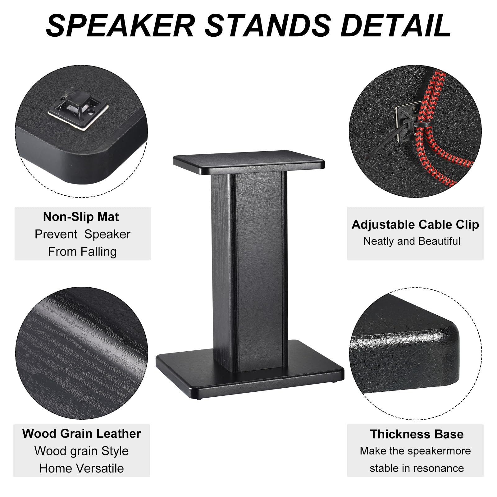 Snapklik.com : MECCANIXITY Wood Speaker Stands, 2 Pack 15.7 Inch