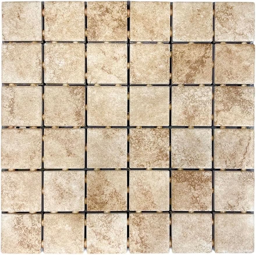 Chateau Cape Coast 2x2 Stone Look Ceramic Mosaic Tile Wall Floor, Dot ...