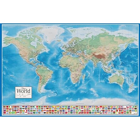 Laminated World Map Poster Flags Creative Fun Country Countries ...