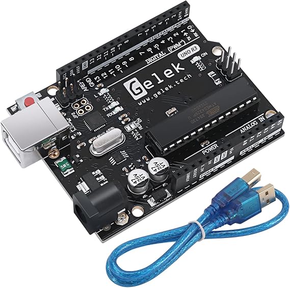 Amazon.com: Gelek UNO R3 Microcontroller Board Compatible with Arduino ...