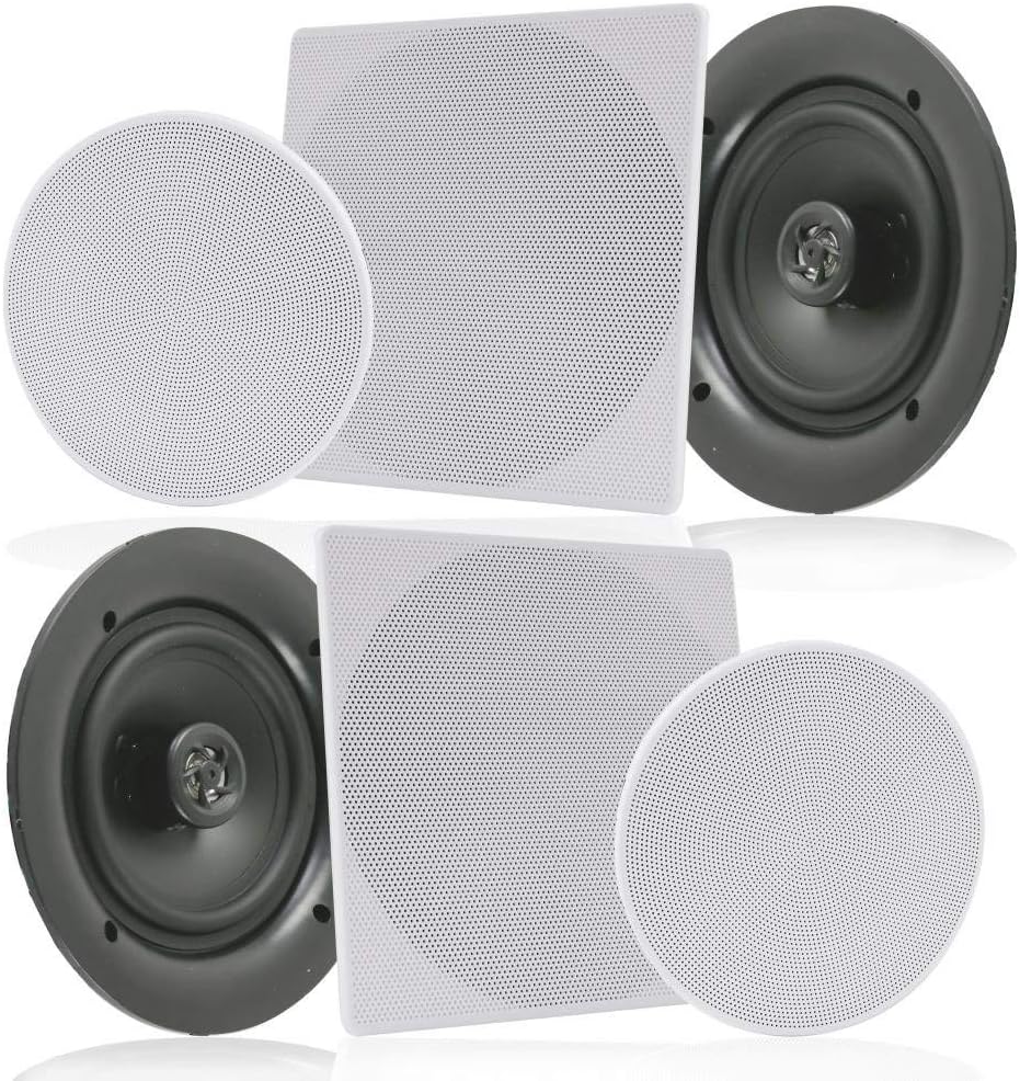 Amazon.com: Pyle Pair 5.25” Flush Mount in-Wall in-Ceiling 2-Way Home ...
