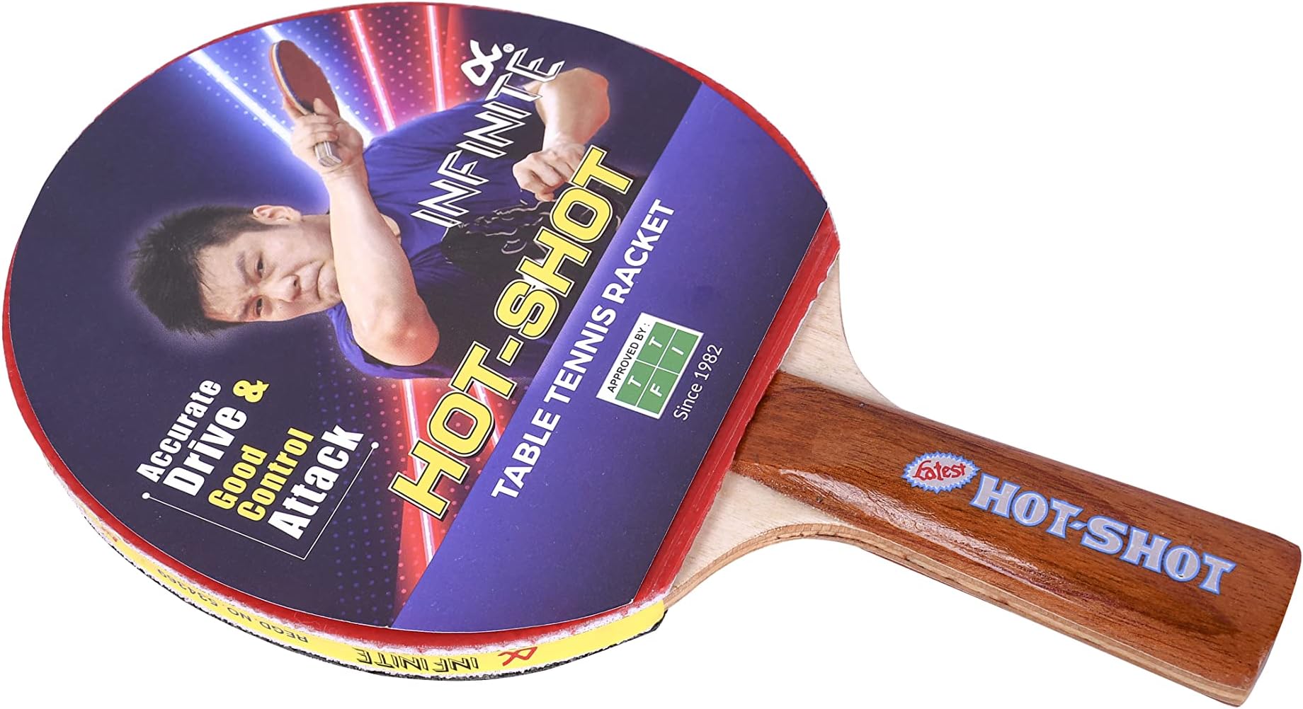 INFINITE Rubber Hot-Shot Table Tennis Racquet (Multicolour) : Amazon.in ...