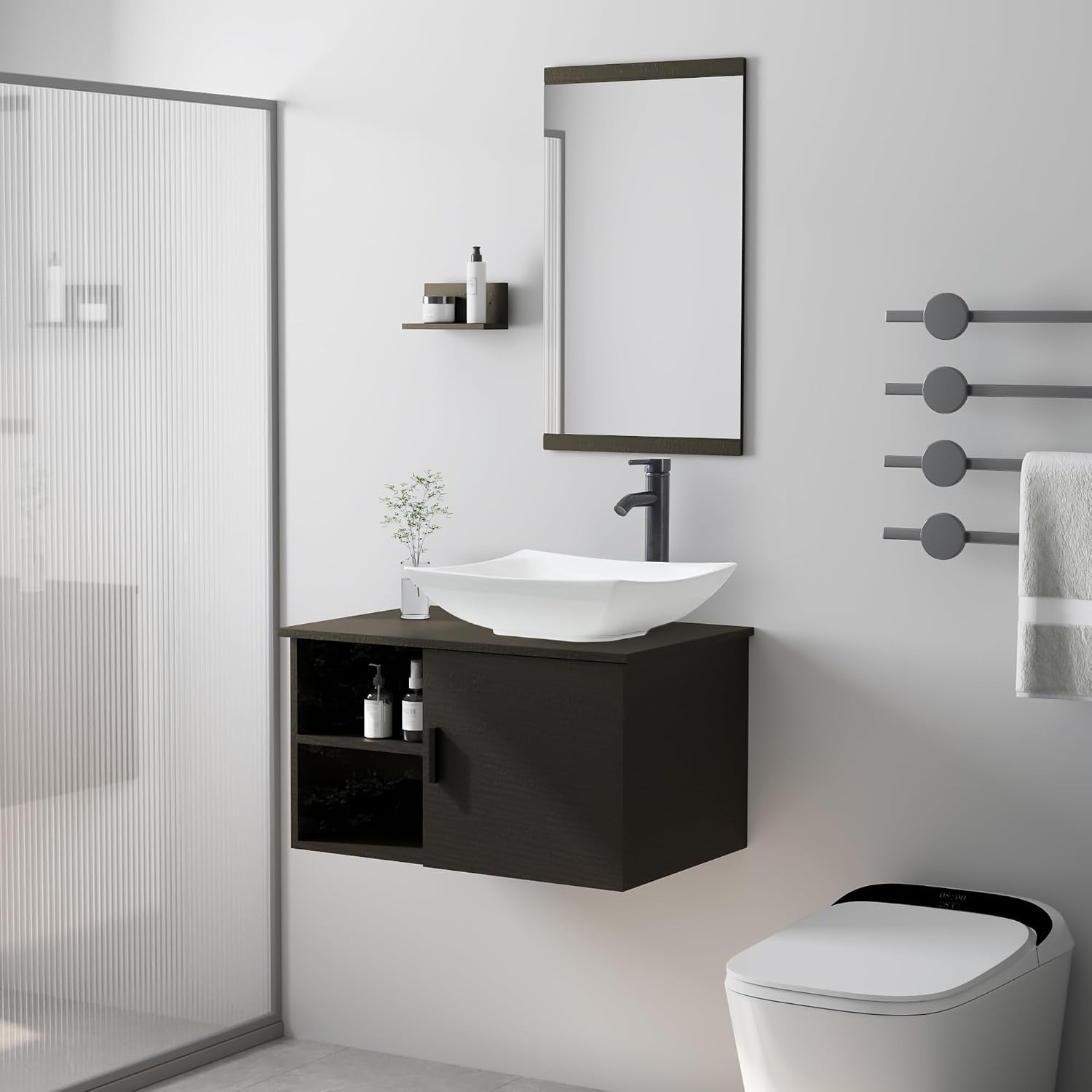 eclife 28" Bathroom Vanity Sink Combo Wall Mounted Floating Cabinet W ...