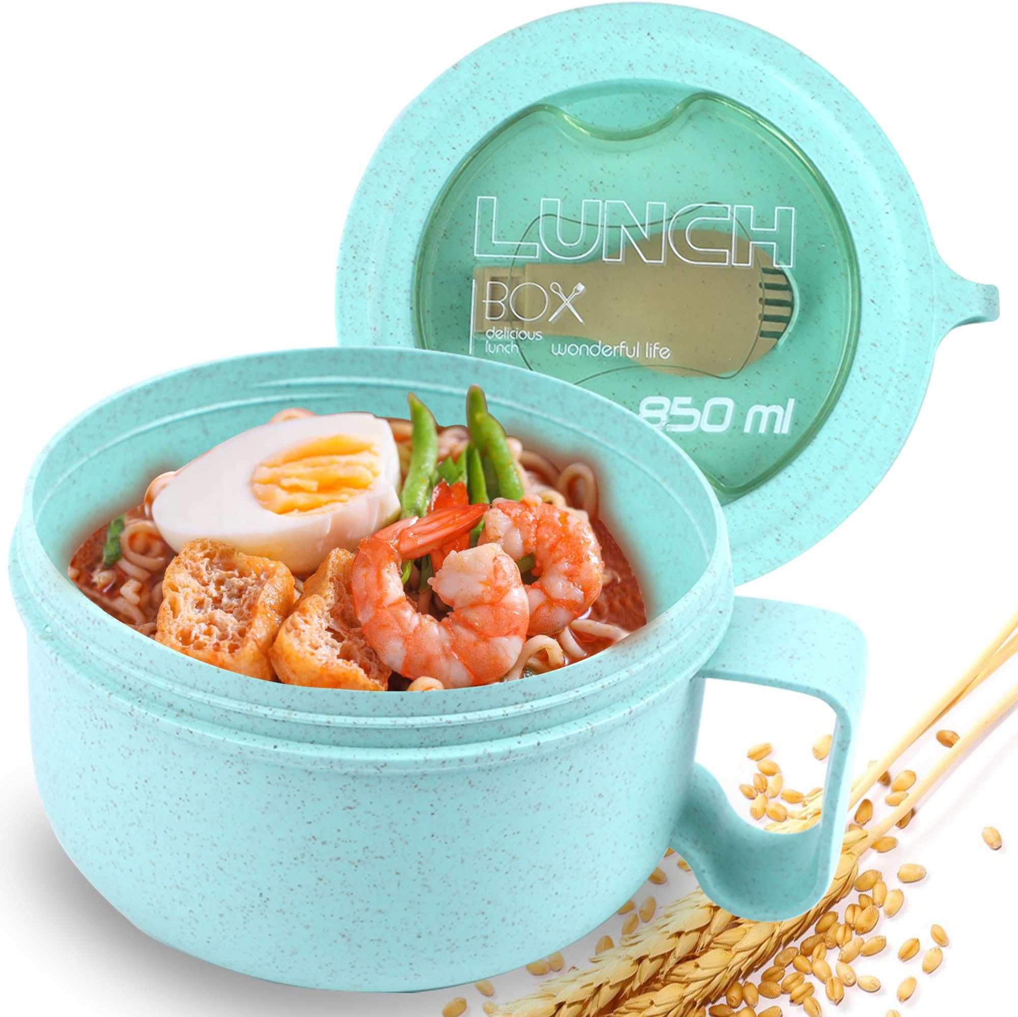 Amazon.com: Microwave Ramen Bowl Cooker Set - Wheat Straw Instant ...