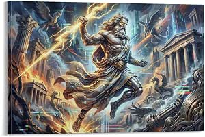 GPMNBCXZK Zeus Rayo Mitologia Impresion En Lienzo, Decoracion Zona ...