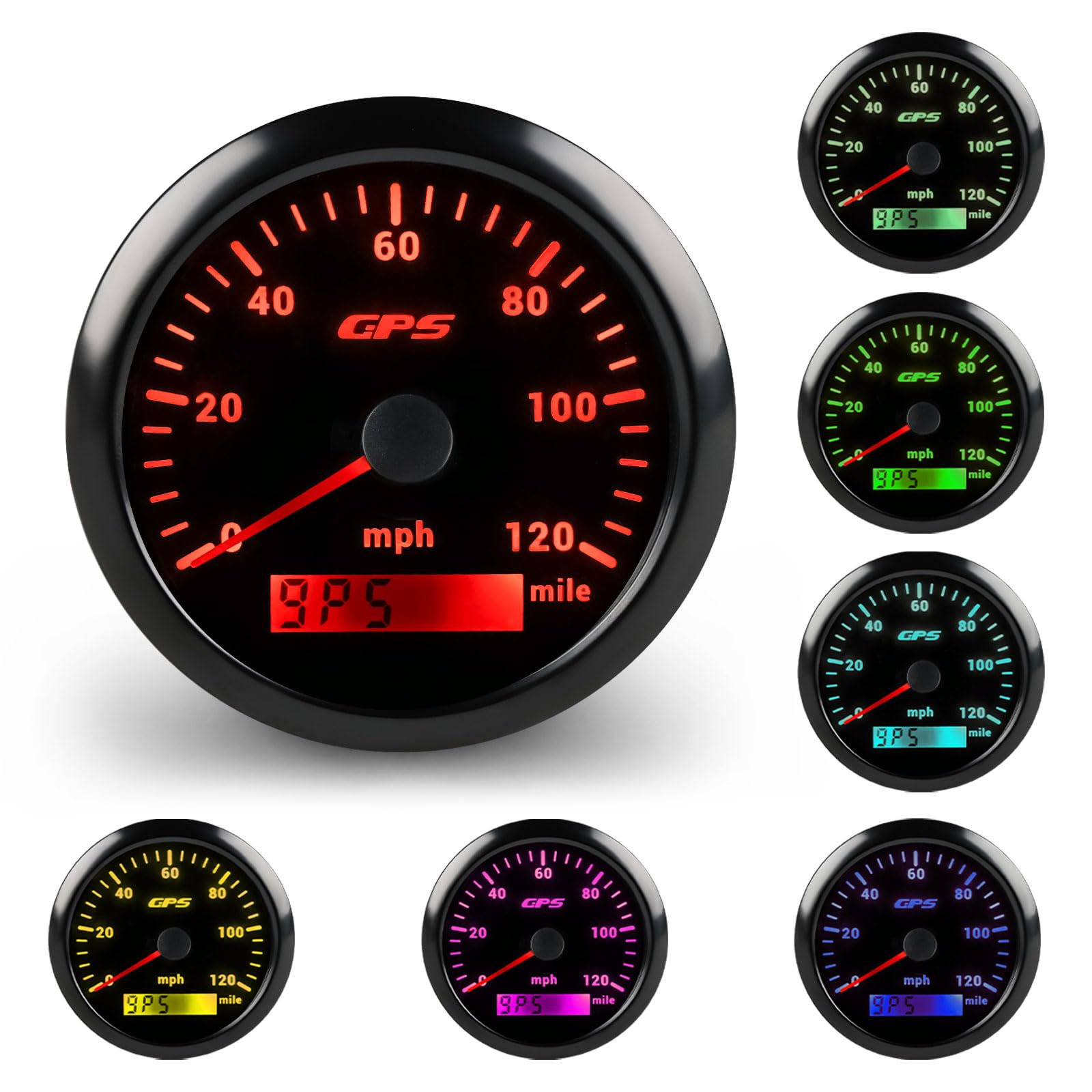 Amazon.com: WATERWICH Speedometer Odometer GPS Gauge Meter Kit 7 Colors ...
