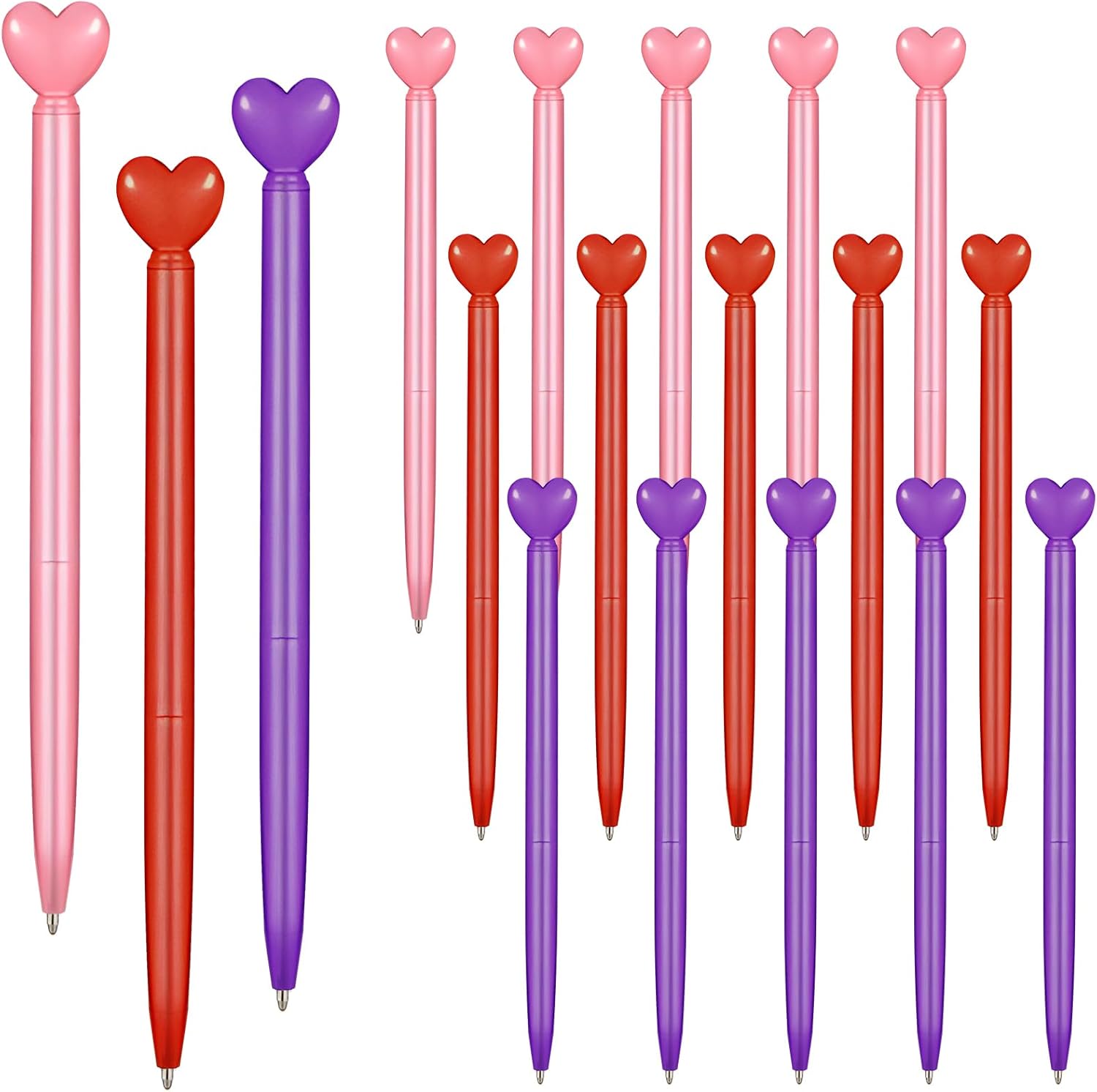 Amazon.com : 18 PCS Valentine's Day Heart Shaped Ballpoint Pen Black ...
