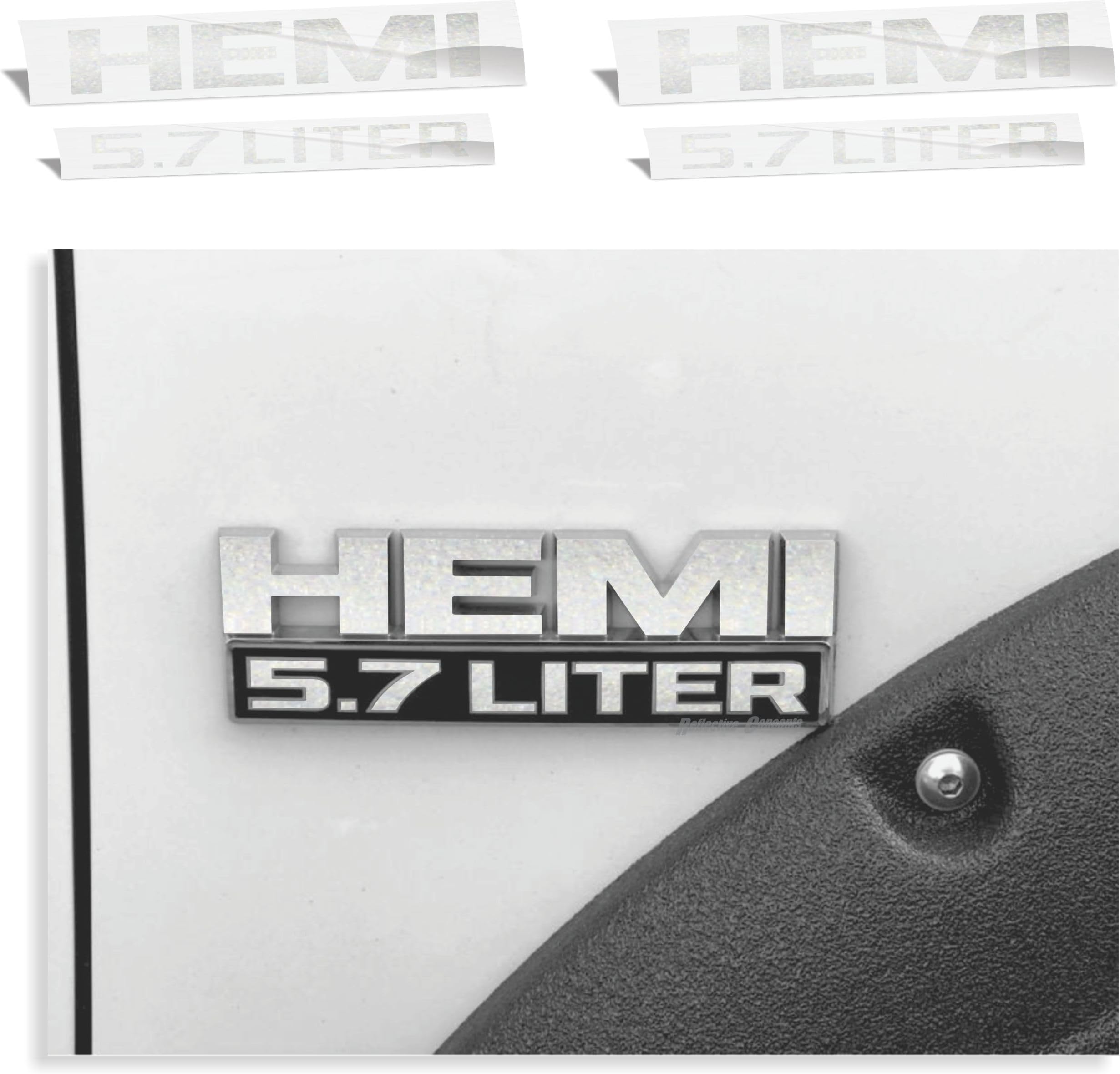 Amazon.com: Mopar Black 5.7L Hemi Stick-On Fender Emblem Nameplate OEM ...