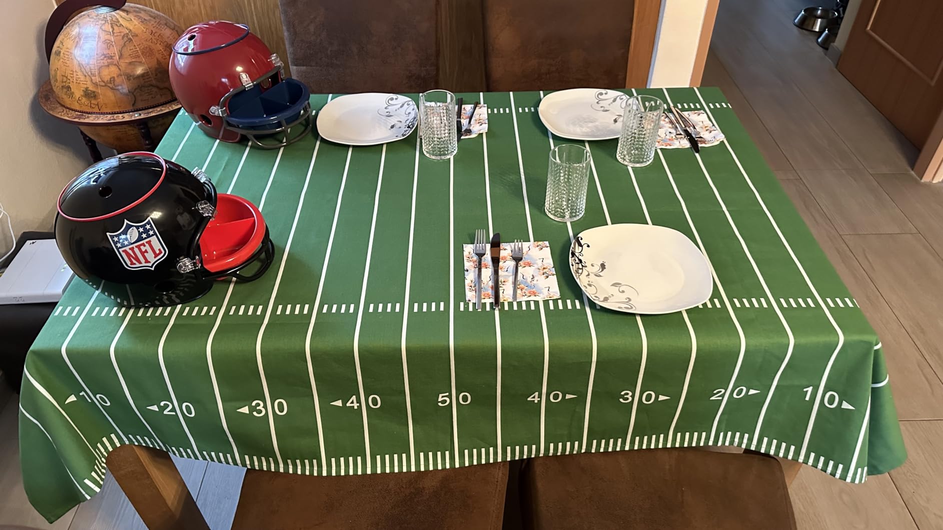 40YARDS American Football Tischdecke aus 100% Baumwolle im Spielfeld ...