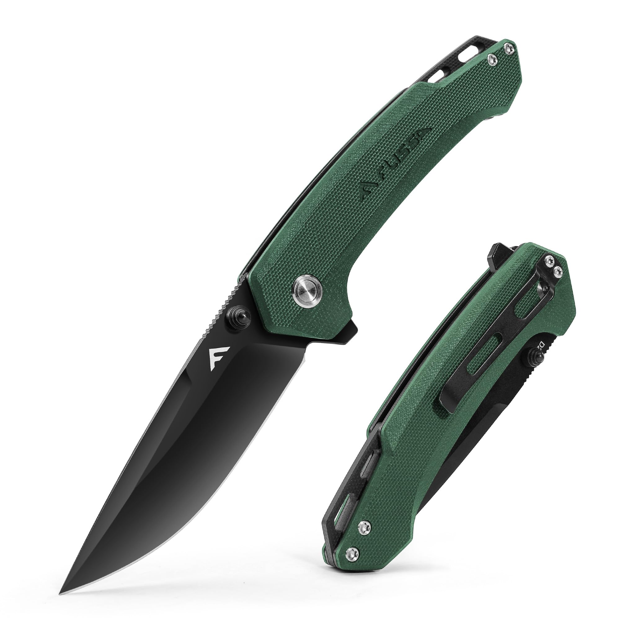 Snapklik.com : FLISSA Pocket Folding Knife, 32” D2 Blade G10 Handle EDC ...