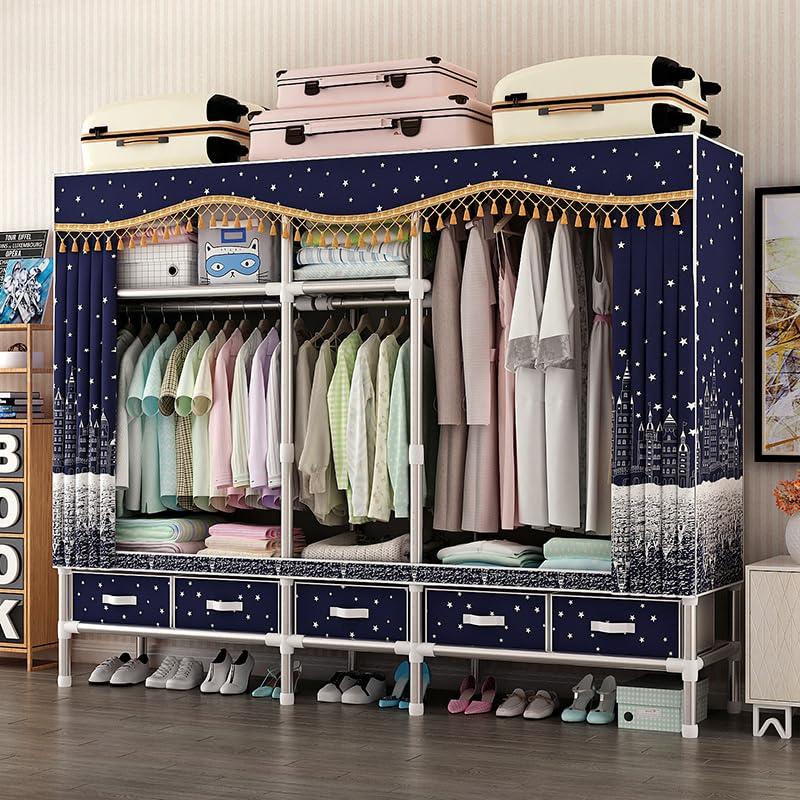 Closet Storage Bins Extra Wide Folding Wardrobe - 59" Portable Closet ...