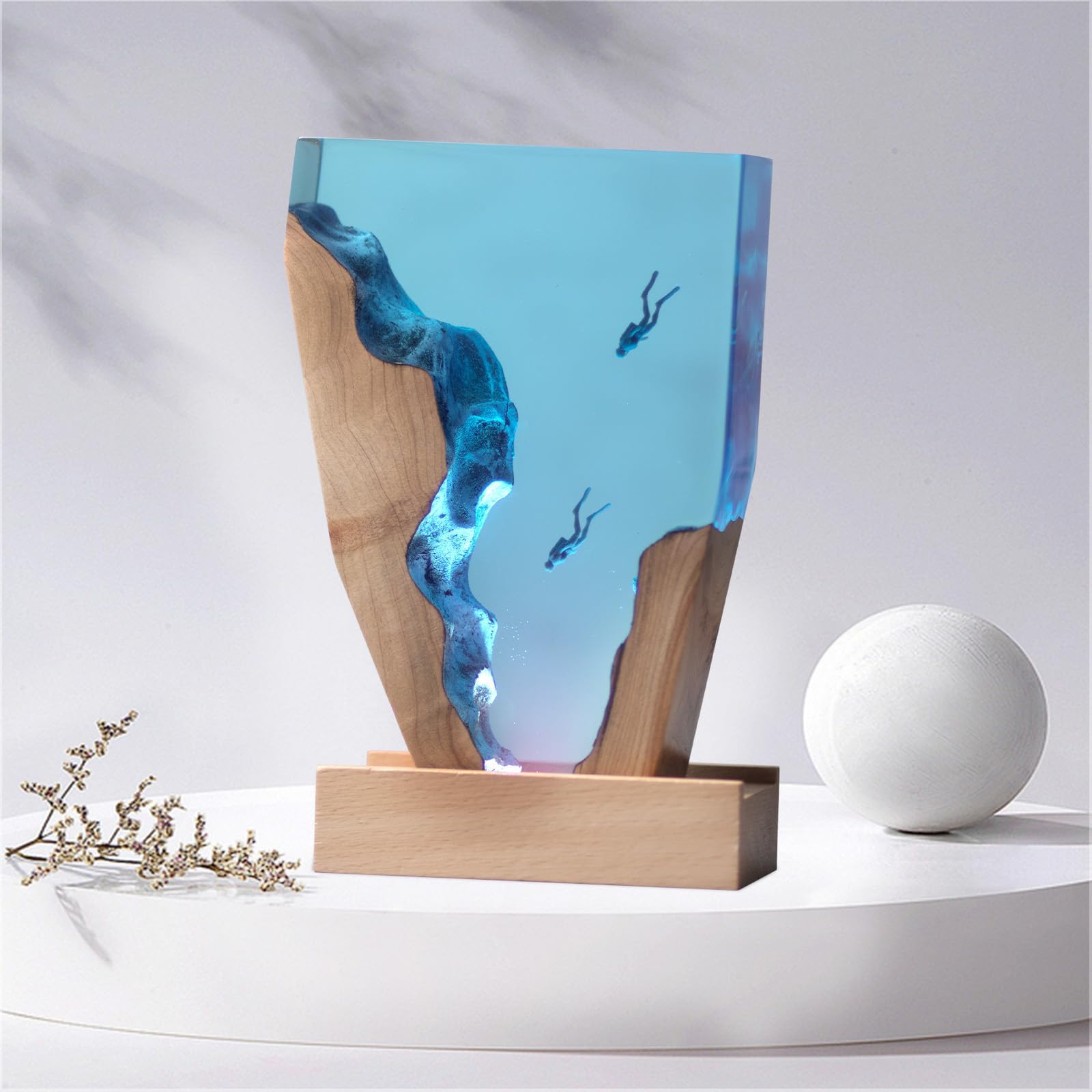 eletriace Whale Shark Diver Ambient Night Lamp, Simulated Ocean ...