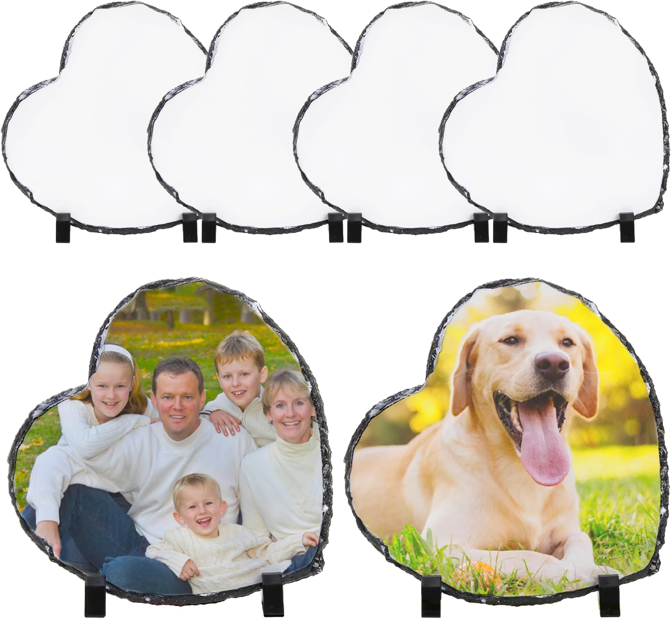 Amazon.com - ORJ 5 Pack Sublimation Slate Blanks 7.5x7.5 Inch heart ...