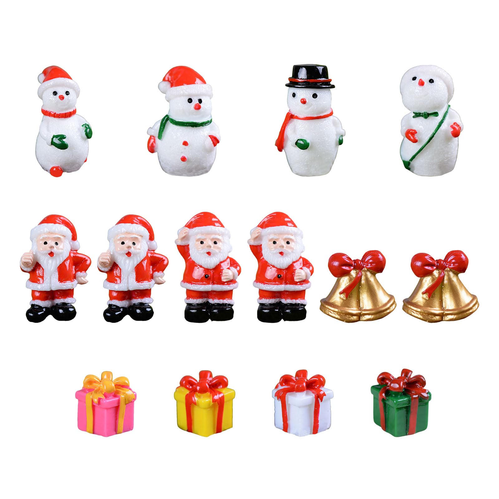 DWE Christmas Miniature Figurines, 14 Pcs Christmas Miniature ...