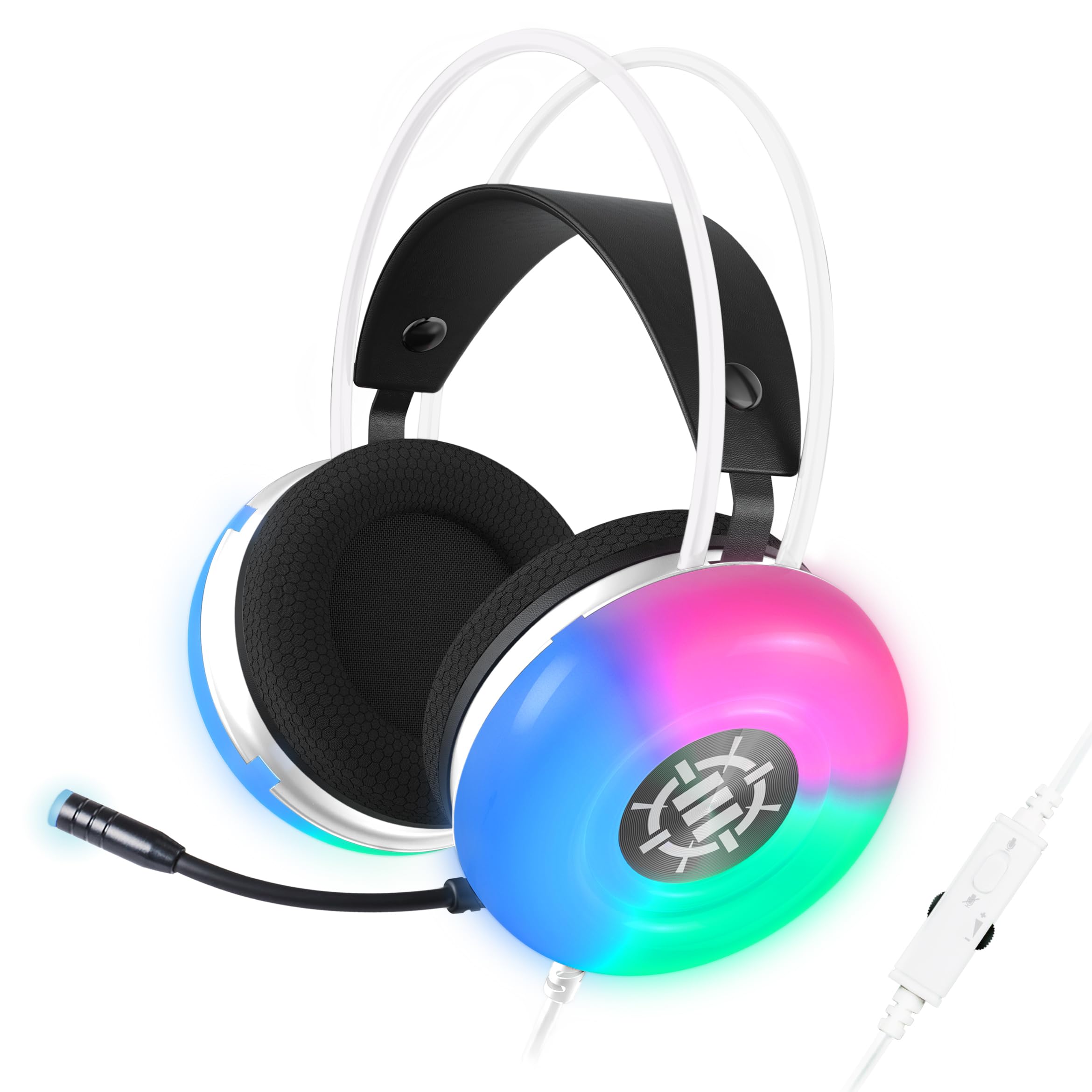 Amazon.com: ENHANCE Theorem 3 White Headphones - PC Gaming Headset with ...