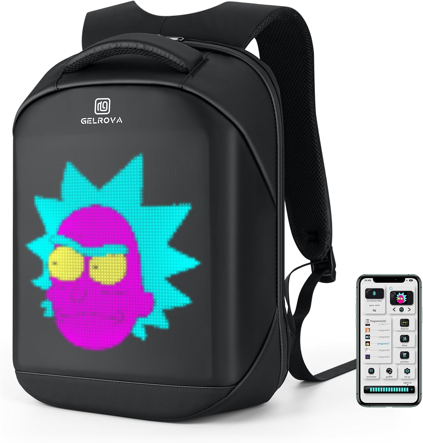 Amazon.com: Gelrova LED Backpack with App Control City Serise, 17 Inch ...