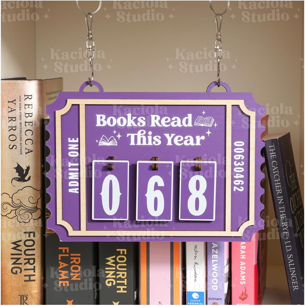 Amazon.com: KACIOLA STUDIO Book Counter Sign, Books Read This Year ...