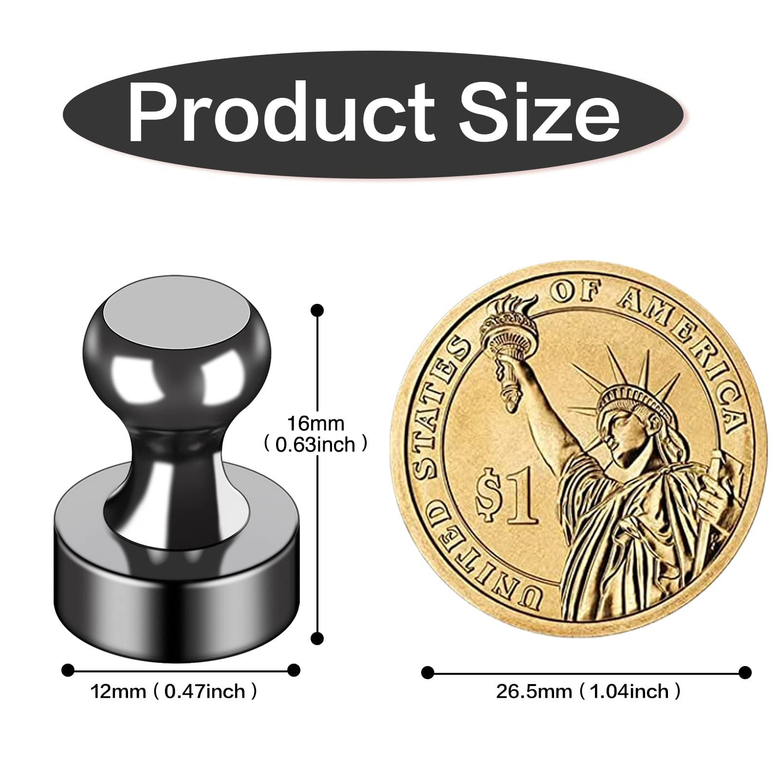 Snapklik.com : 120Pcs Fridge Magnets, Black Refrigerator Magnets Small ...