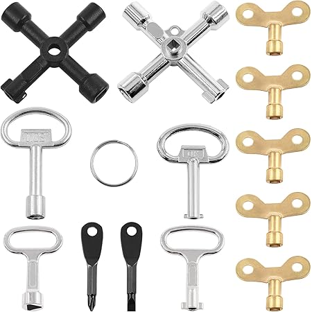 HAUTMEC 4pcs 4 Way Sillcock Water Key Faucet Valve Tool Spigot Key 1/4 ...