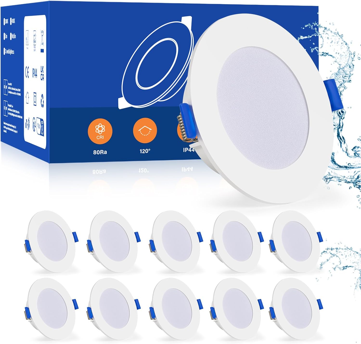 Leselux LED Recessed Ceiling Lights, 10x IP44 Led Downlights for ...