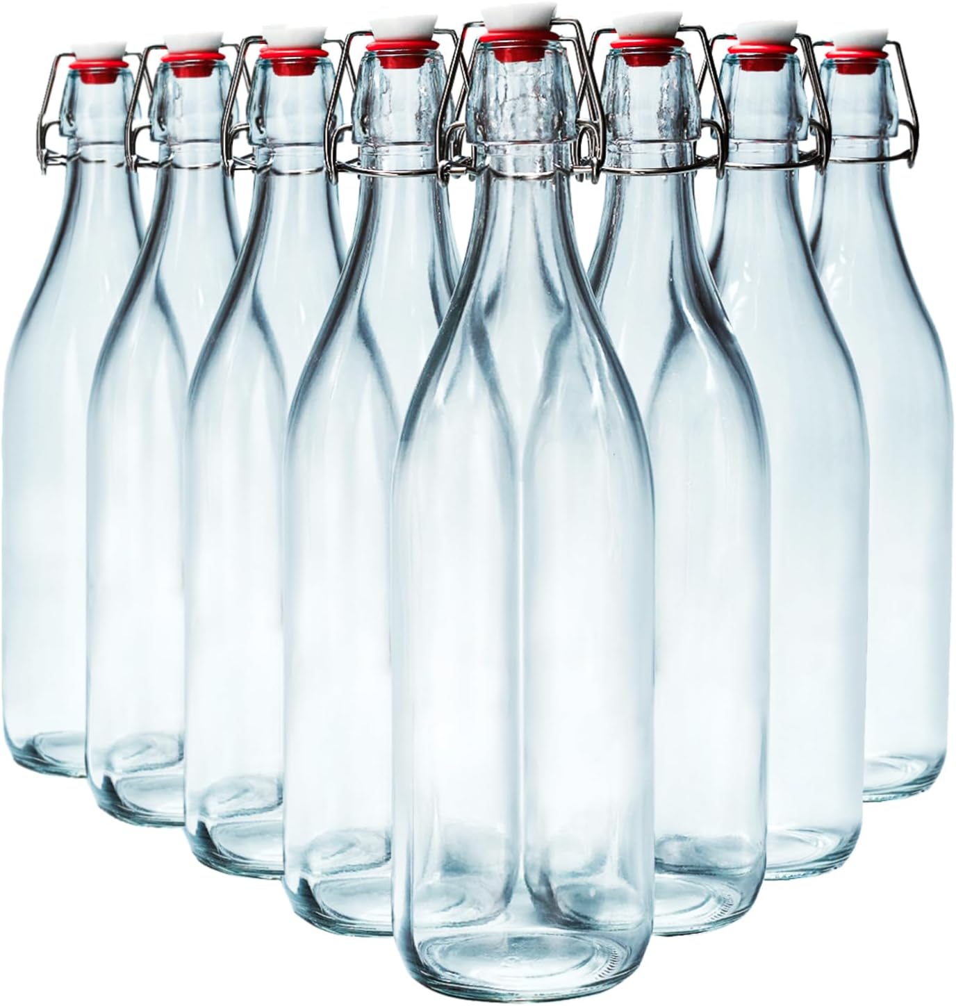 Danmu Art 8PCS 1L Glass Bottles with Swing Top Brewing Bottles Airtight ...