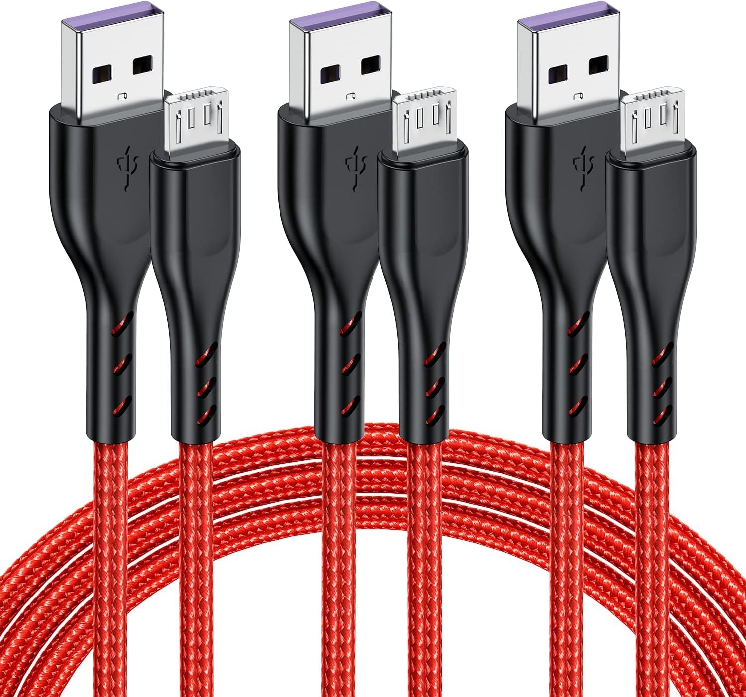 Amazon.com: Micro USB Cable 3ft, 3Pack 3FT Nylon Braided High Speed ...