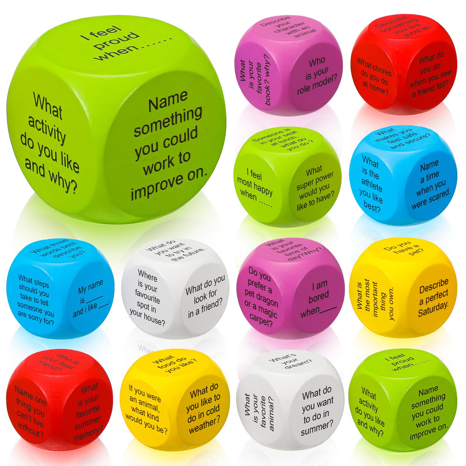 Snapklik.com : Hanaive 12 Pcs Learning Conversation Cubes Social ...