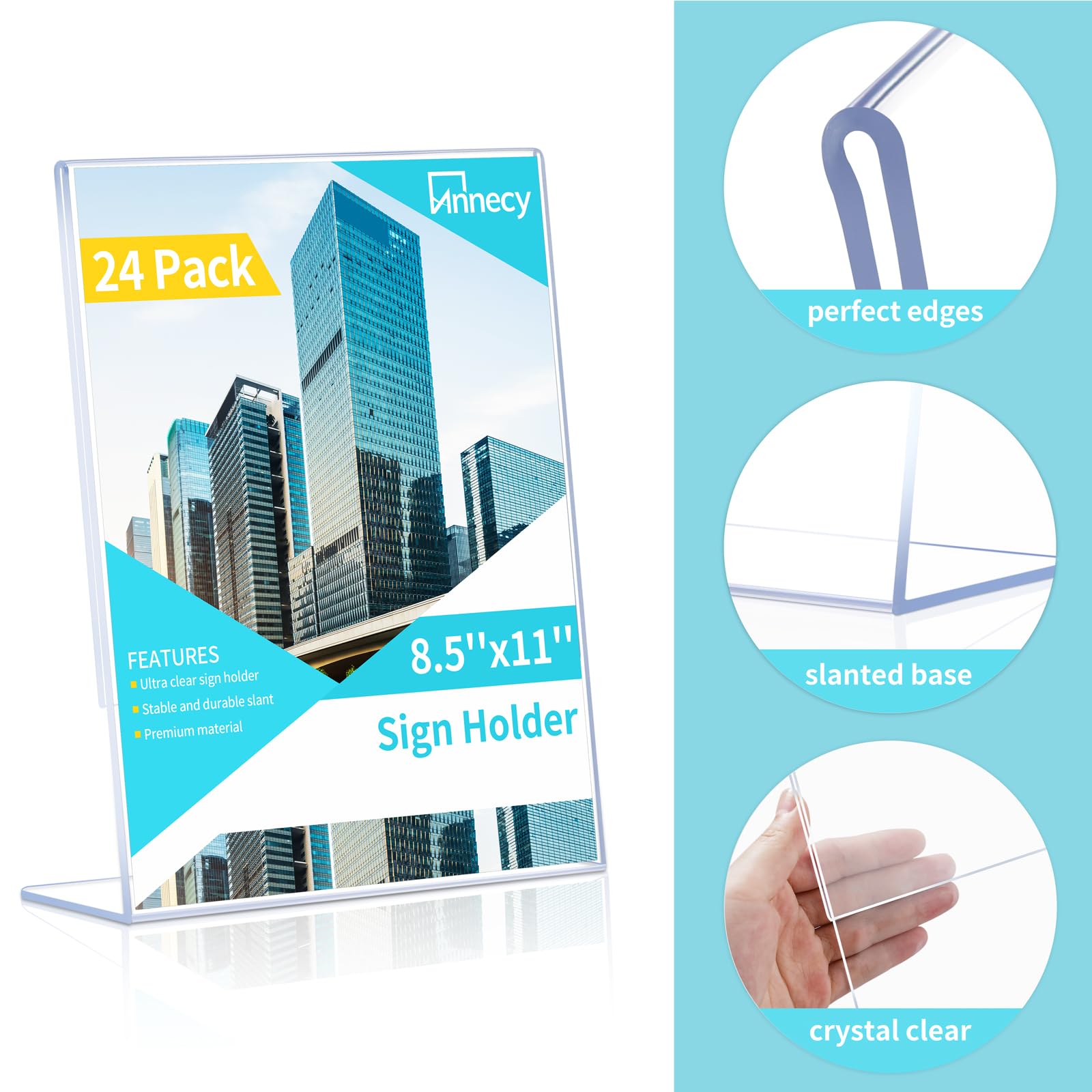 Snapklik.com : Sign Holder 8.5 X 11, 24 Packs Sign Stand For Display, L ...