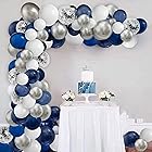 Amazon.com: Blue and White Balloon Arch Kit, Baby Blue White Silver Balloon Garland with 4D ...