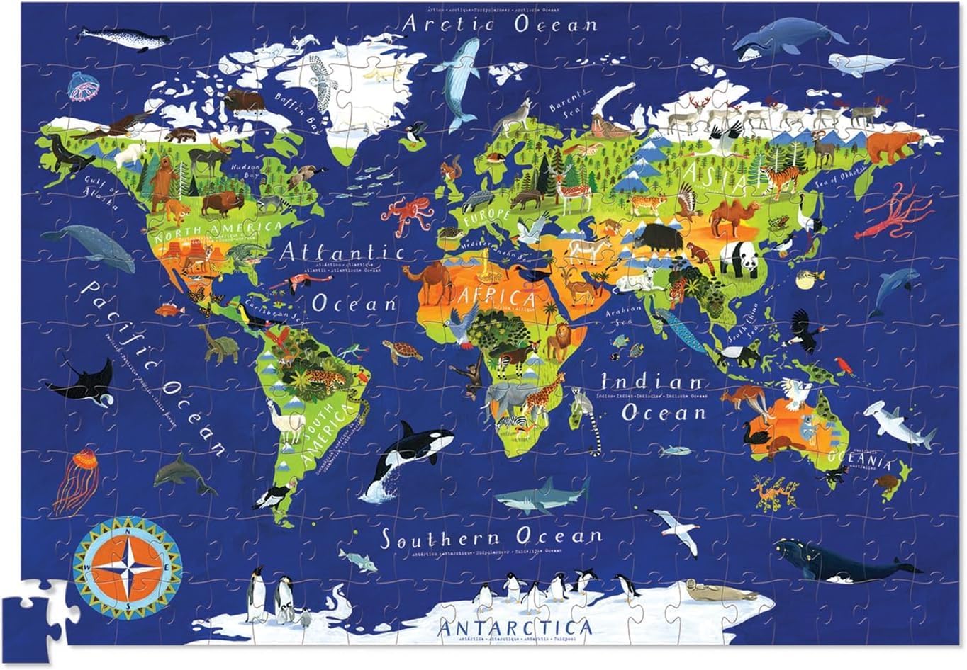 Skillmatics World Map Puzzle - 96 Piece Jigsaw Puzzle, Educational Toy ...