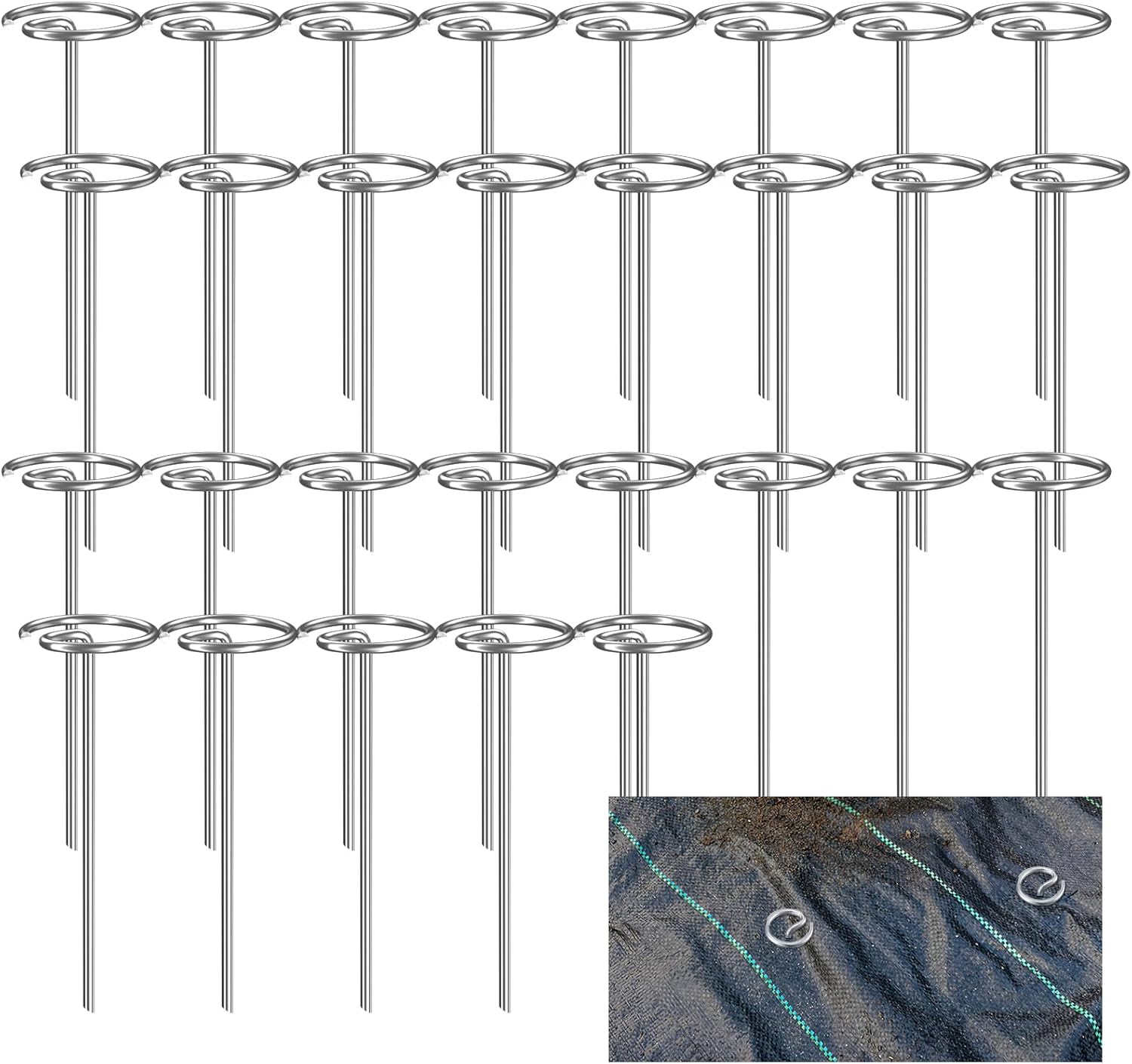 Amazon.com: 60 Pcs 7 Gauge Thickened Landscape Staples, 6in Anti-Rust ...