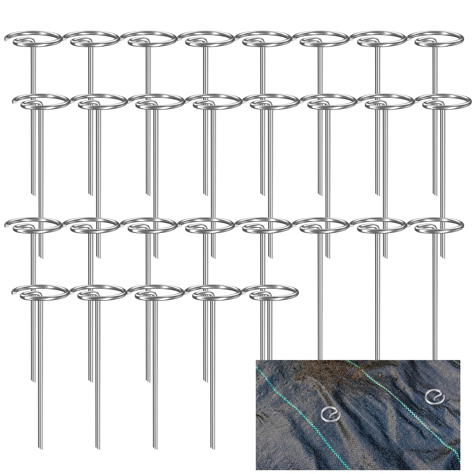 Snapklik.com : 60 Pcs 7 Gauge Thickened Landscape Staples, 6in Anti ...
