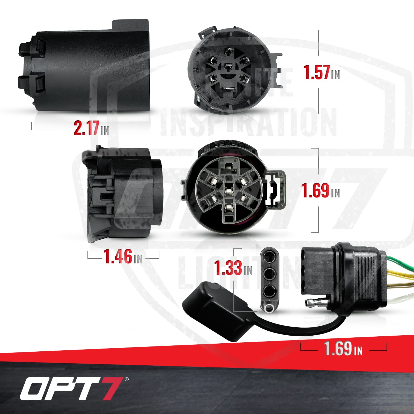 Snapklik.com : 7 Pin To 4 Pin Harness, 43" Trailer Extension Wiring ...