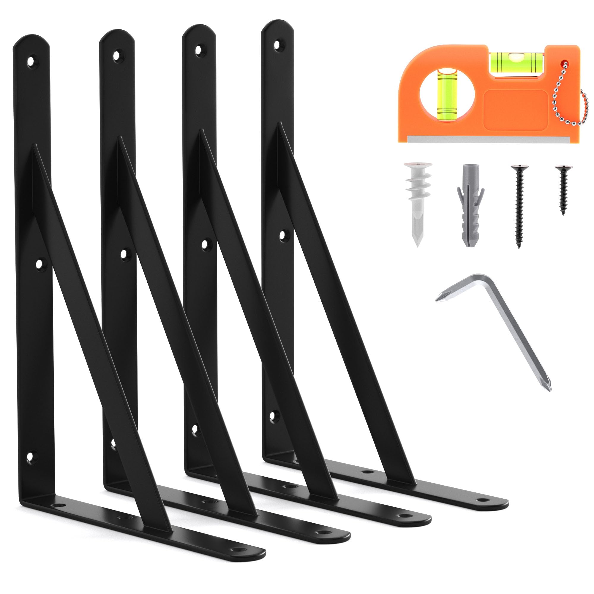 Snapklik.com : 11 Inch Shelf Brackets & Supports, Large Wall Brackets ...