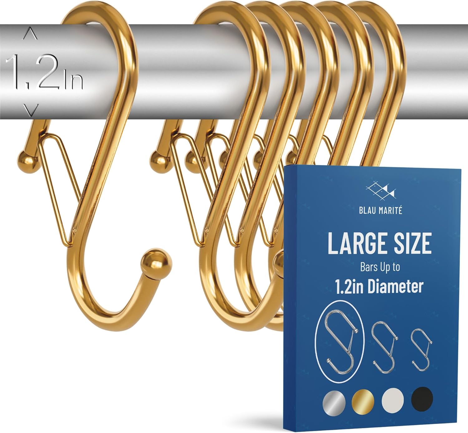 Amazon.com: Blau Marité 6-Pack Metal S Hooks for Hanging – Heavy-Duty S ...