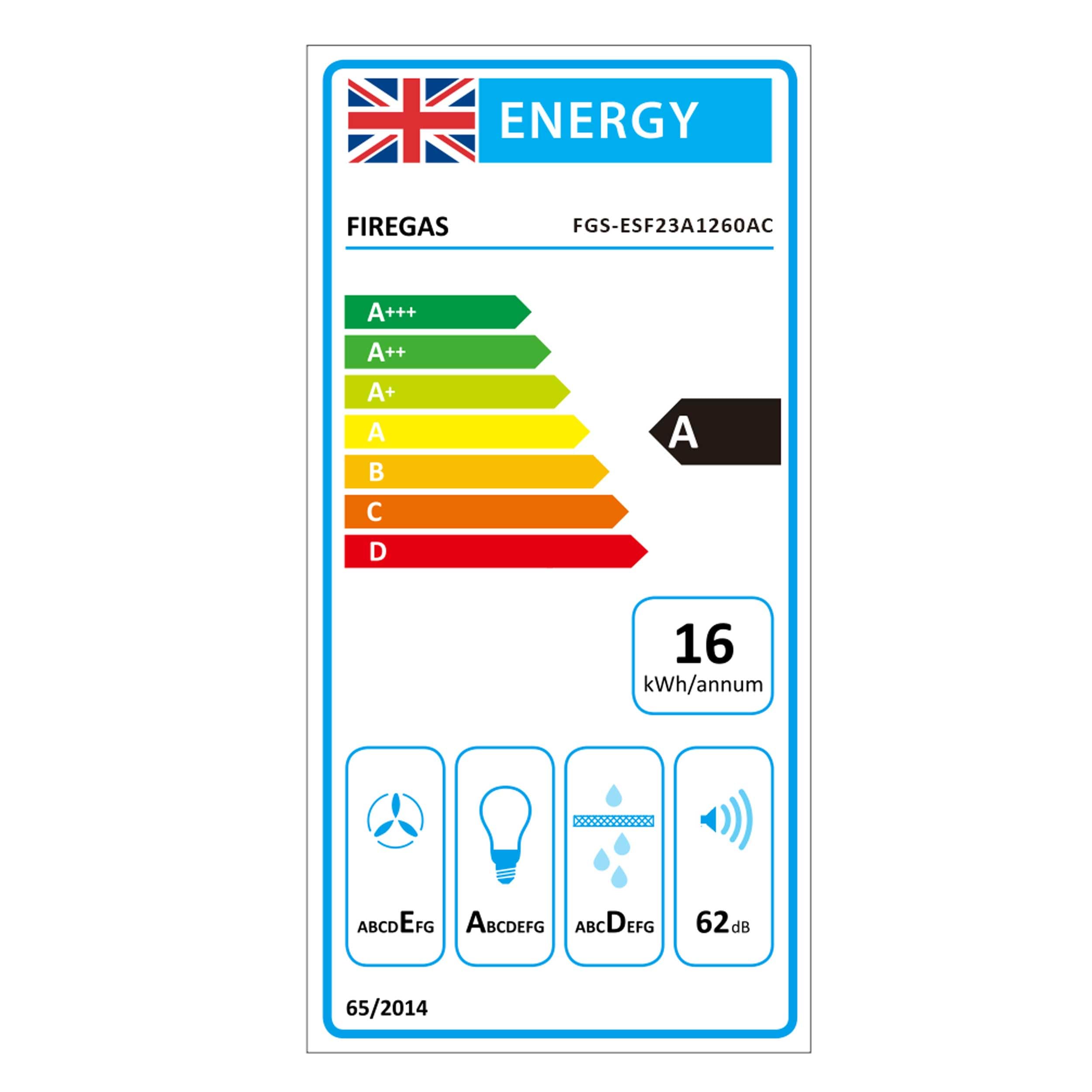 FIREGAS 60cm Cooker Hood Extractor Fan, Stainless Steel Extractor Hood ...