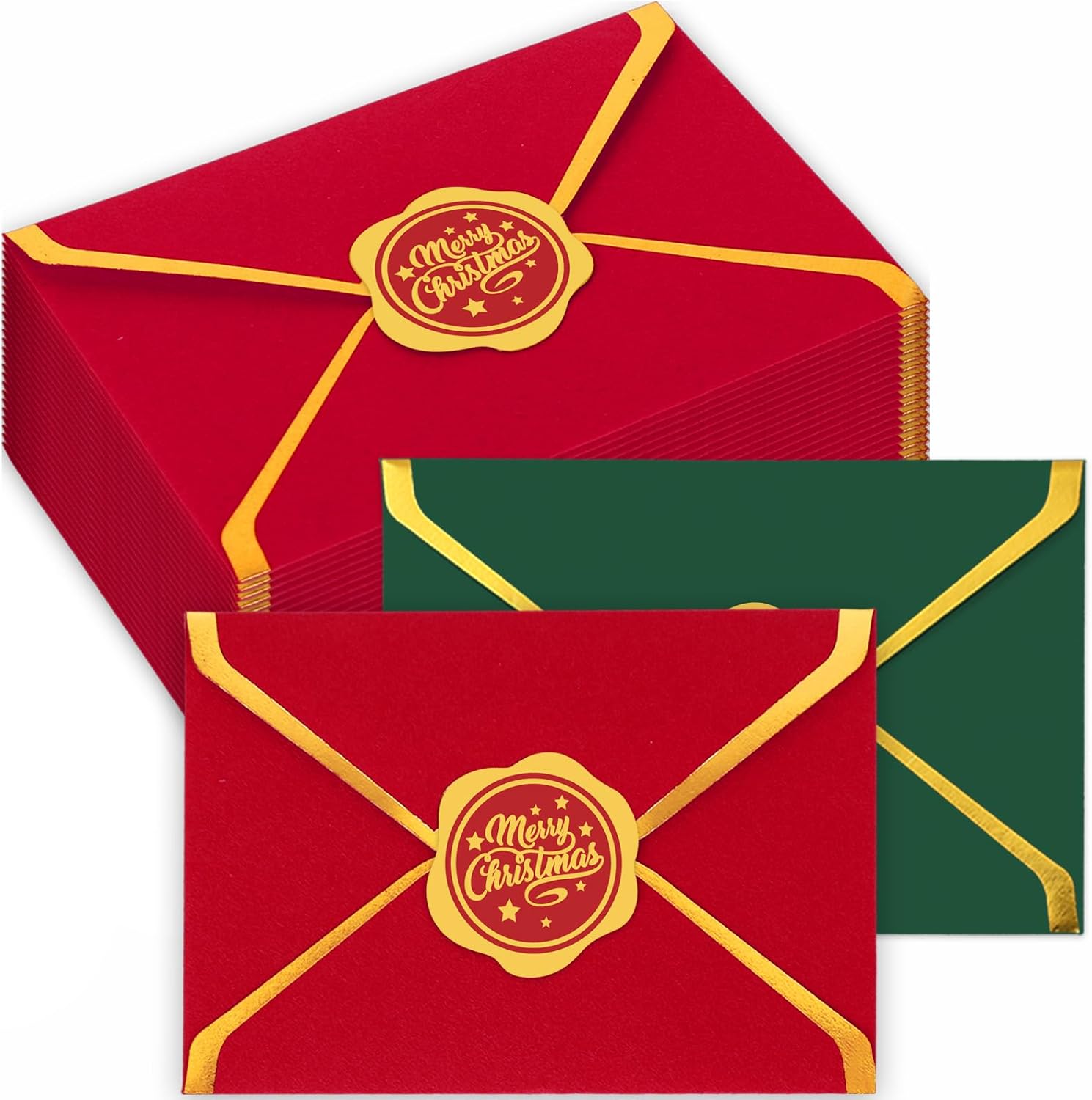 Amazon.com: JarThenaAMCS 50Pcs Christmas Card Envelopes Bulk Mini Red ...