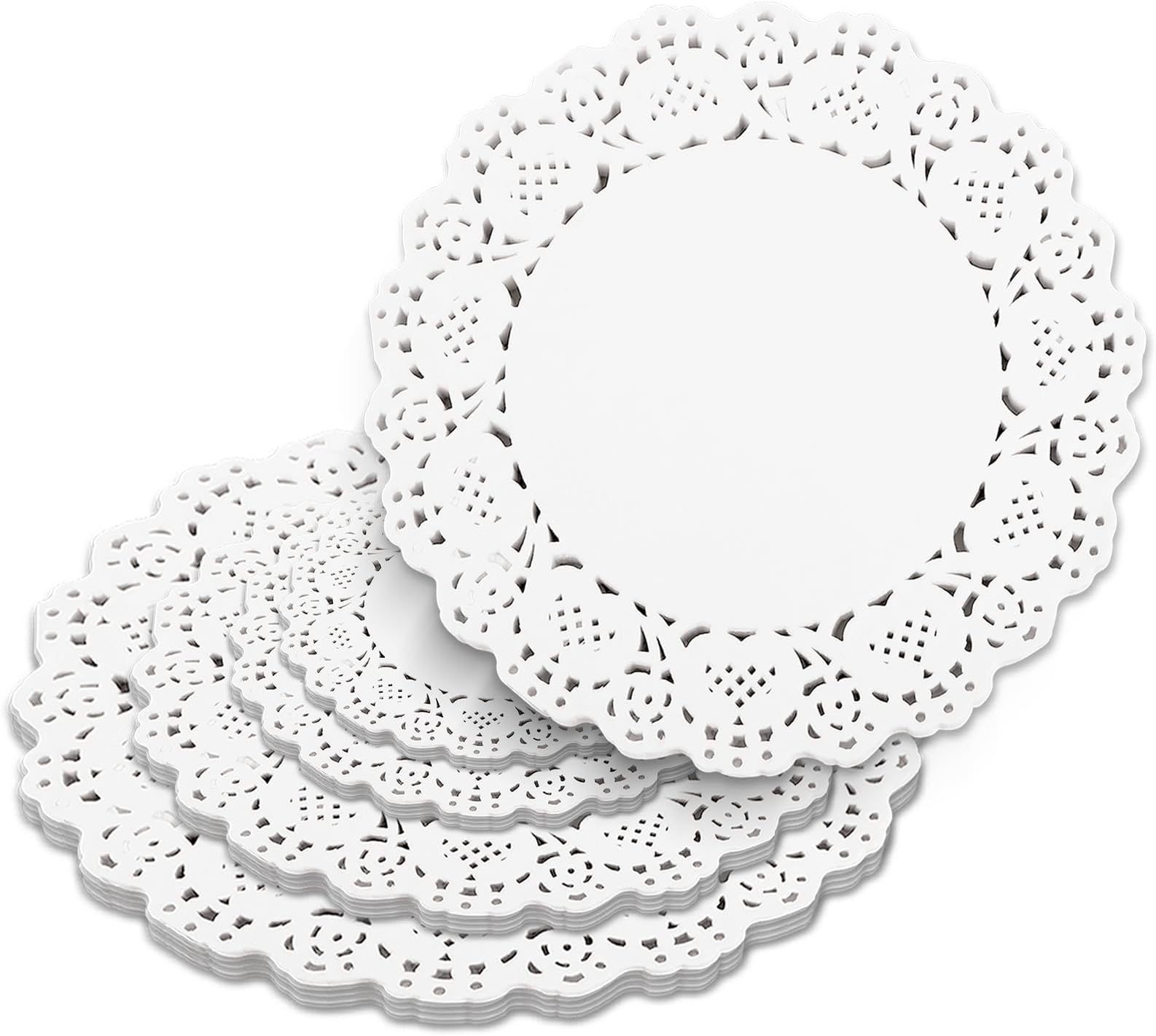 Amazon.com: Mozeat Lens 100 Pack Lace Paper Doilies 12 Inch White Round ...