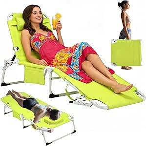 Amazon.com: 3-in-1 Heavy Duty Tanning Chair with Face Hole Adjustable 5 ...