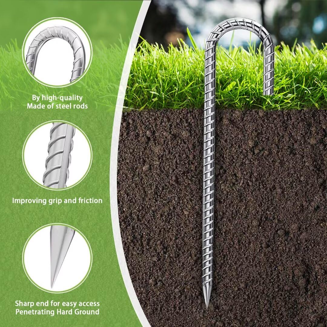 Snapklik.com : Ground-Stakes-Heavy-Duty-12-Inch, J Hook Rebar Stakes ...