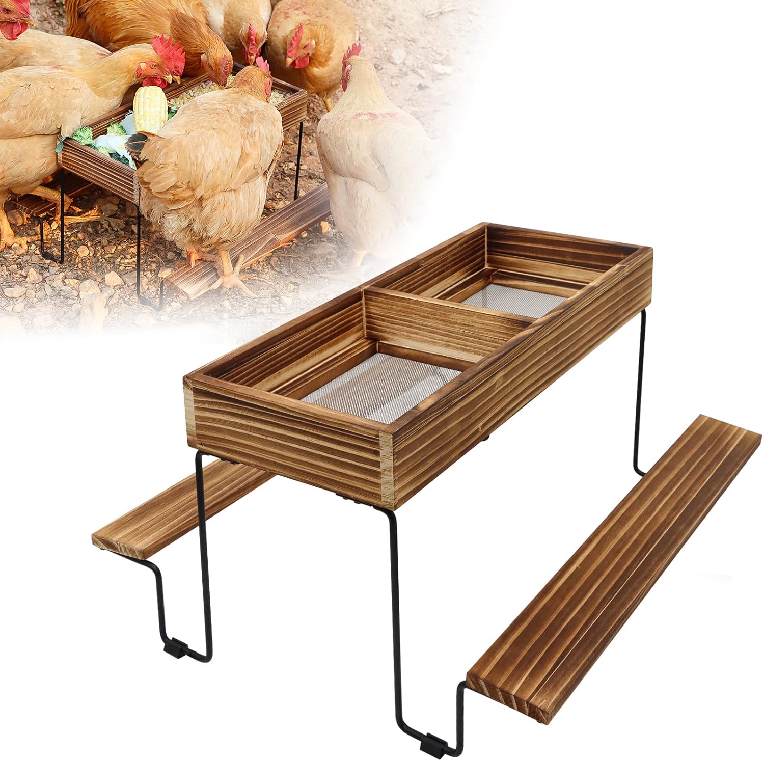 Amazon.com : SYMDROMIA Chicken Feeder Table, Squirrel & Bird Feeder ...