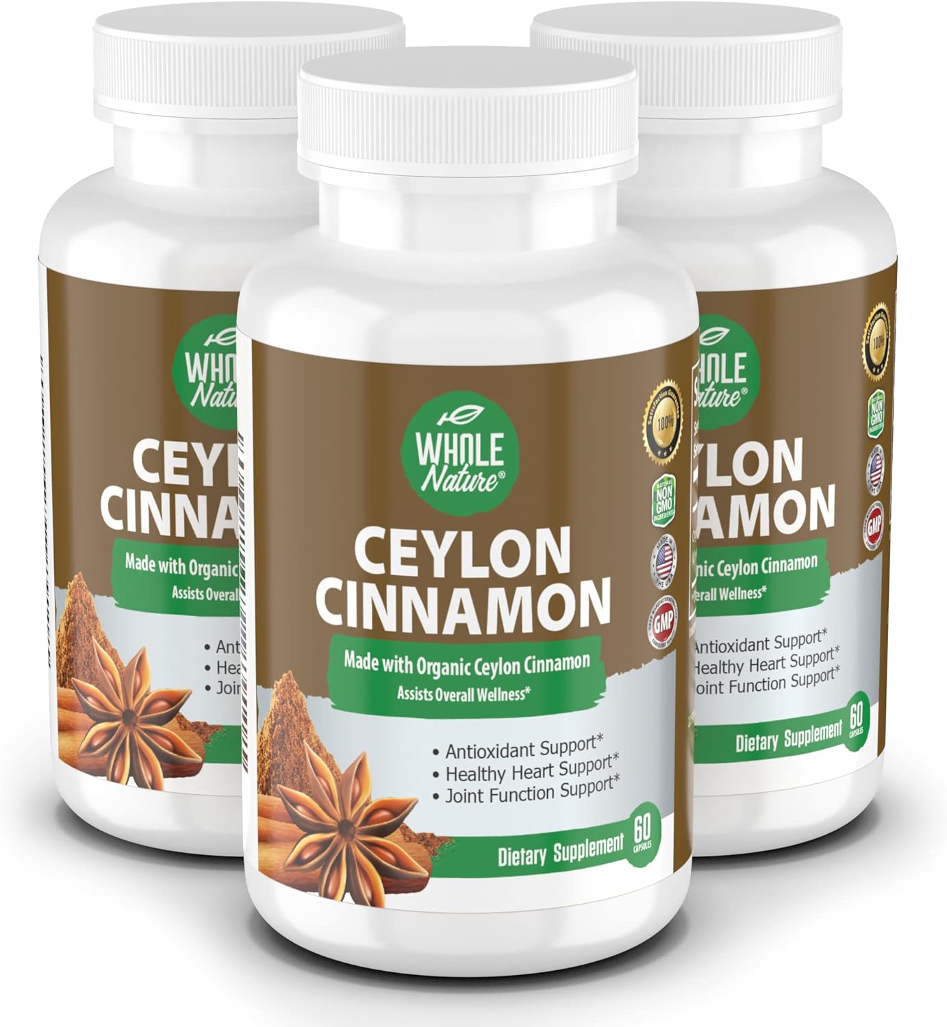 Amazon.com: Whole Nature Organic Ceylon Cinnamon Capsules 1200mg ...