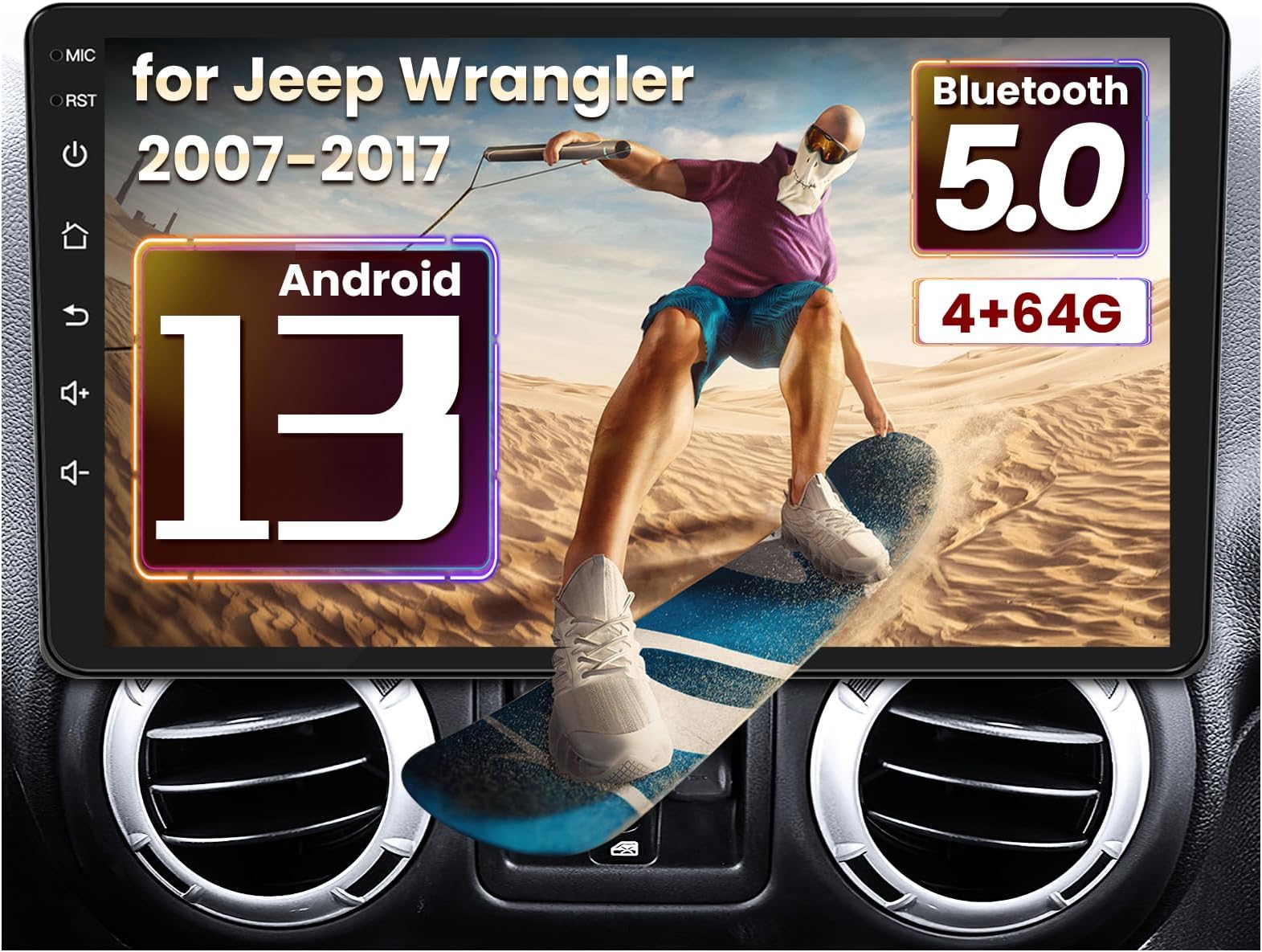 Amazon.com: for Jeep Wrangler JK Radio 2007-2017 Replacement: 8Core 4+32G 10.1 Inch HD ...