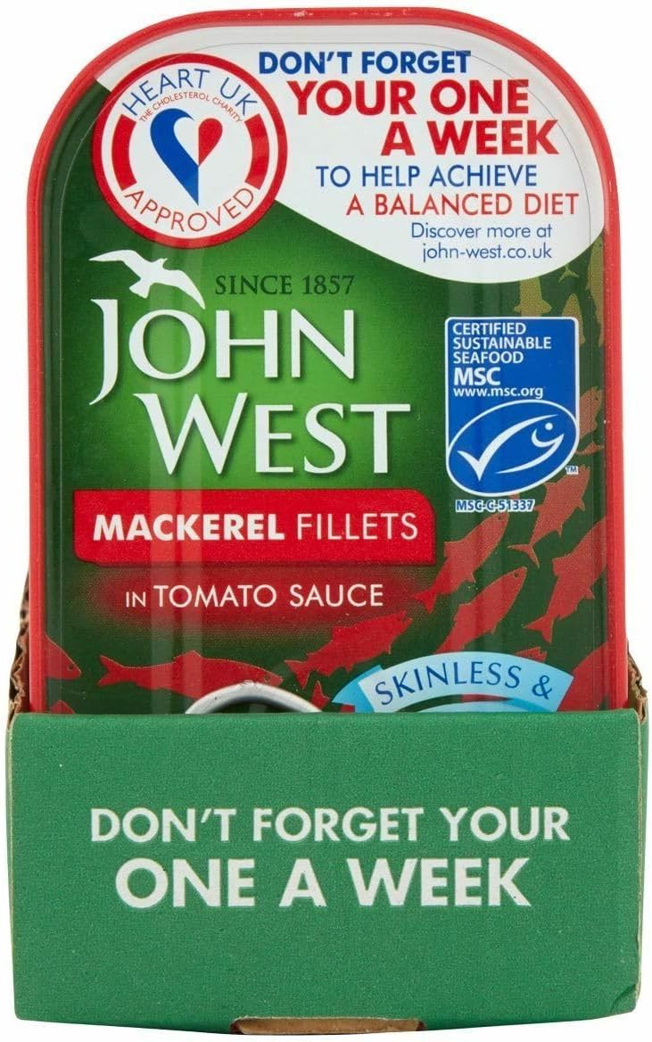 John West Mackerel Fillets in Tomato Sauce- Skinless & Boneless - High ...