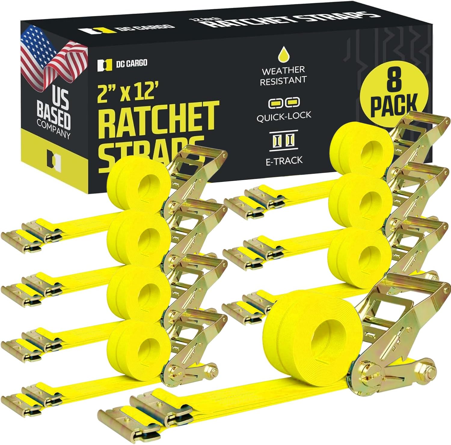 Amazon.com: DC Cargo Mall E Track Ratchet Straps, Heavy Duty Cargo Tie ...