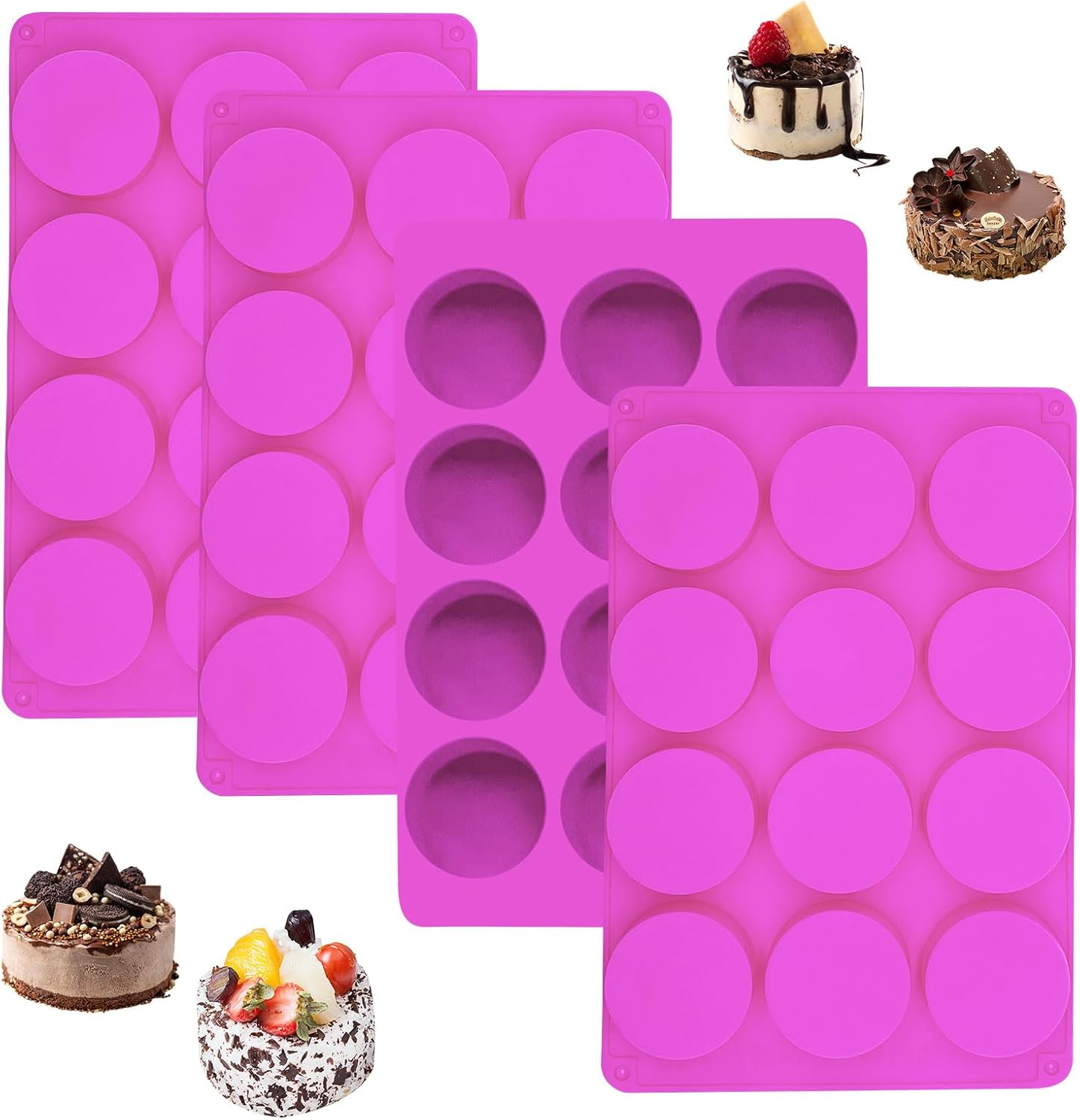 Amazon.com: Oreo Mold Silicone, 4 PCS Silicone Oreo Cookie Chocolate 12 ...