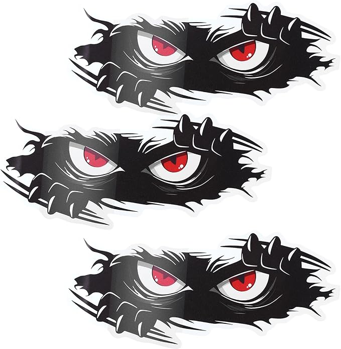Wanmu 3Pcs Car Stickers, Large Vinyl Bumper Sticker, Funny, Monster ...