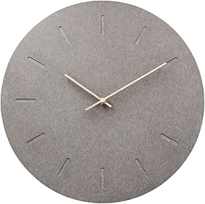 Stylish Concrete Gray Wall Clock W/Solid Wood Pointer Numberless Dial ...