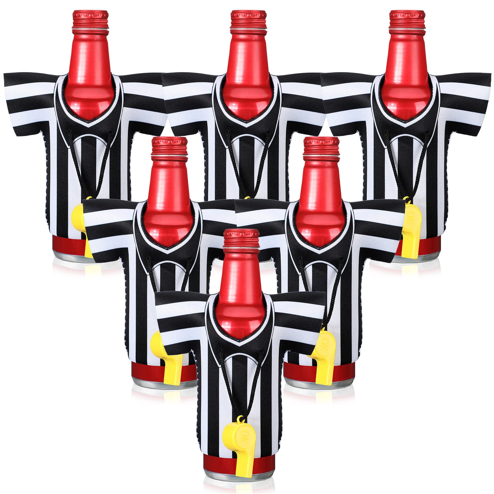 Amazon.com - Mumufy Referee Stripe Shirt with Whistle Can Sleeves Black ...