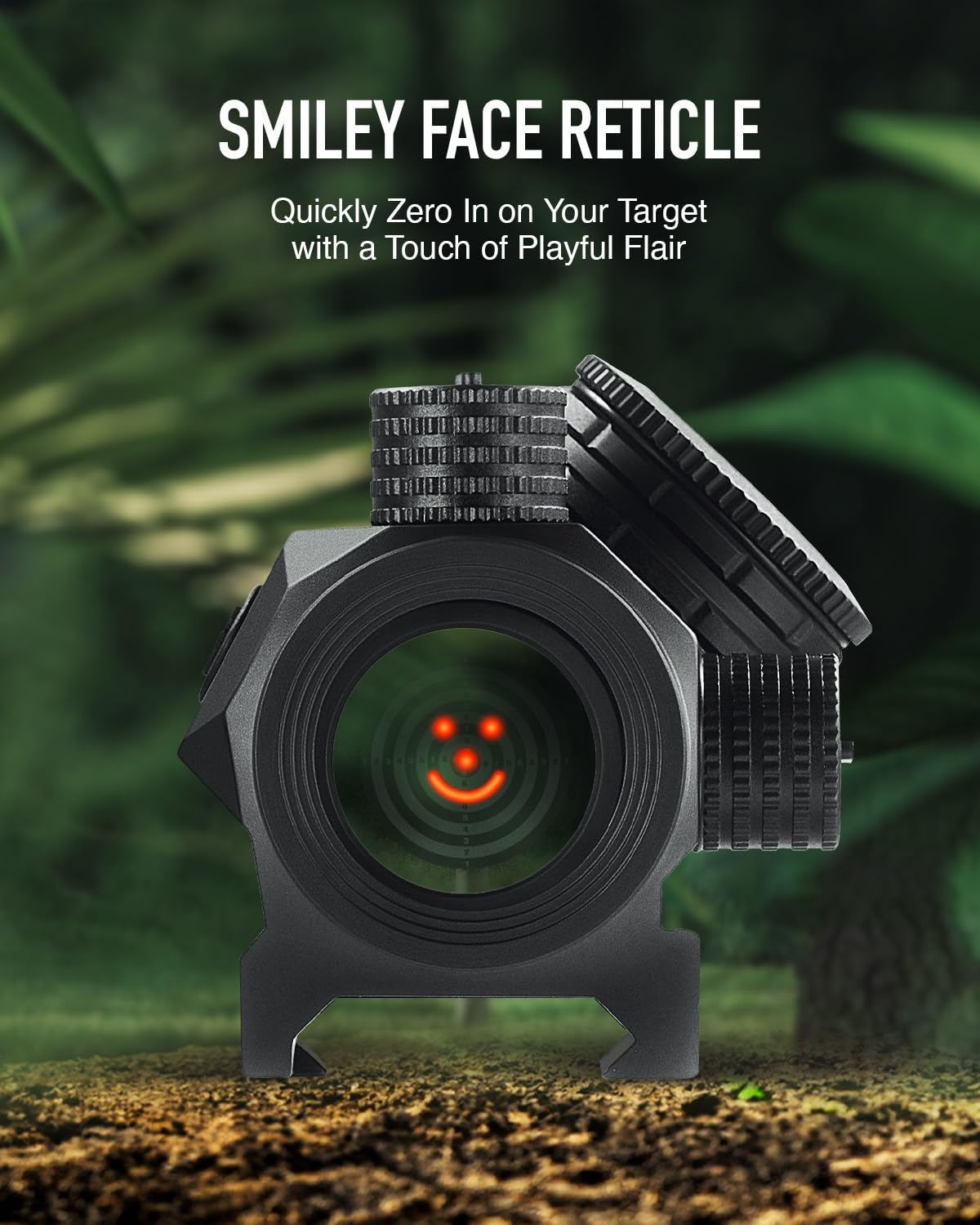 Snapklik.com : PINTY Tactical Red Dot Sight, 2 MOA Smiley Face Reflex Sight